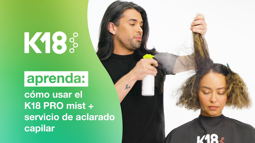 Cómo usar K18 PRO Mist para obtener un cabello más resistente durante un servicio de aclarado ...